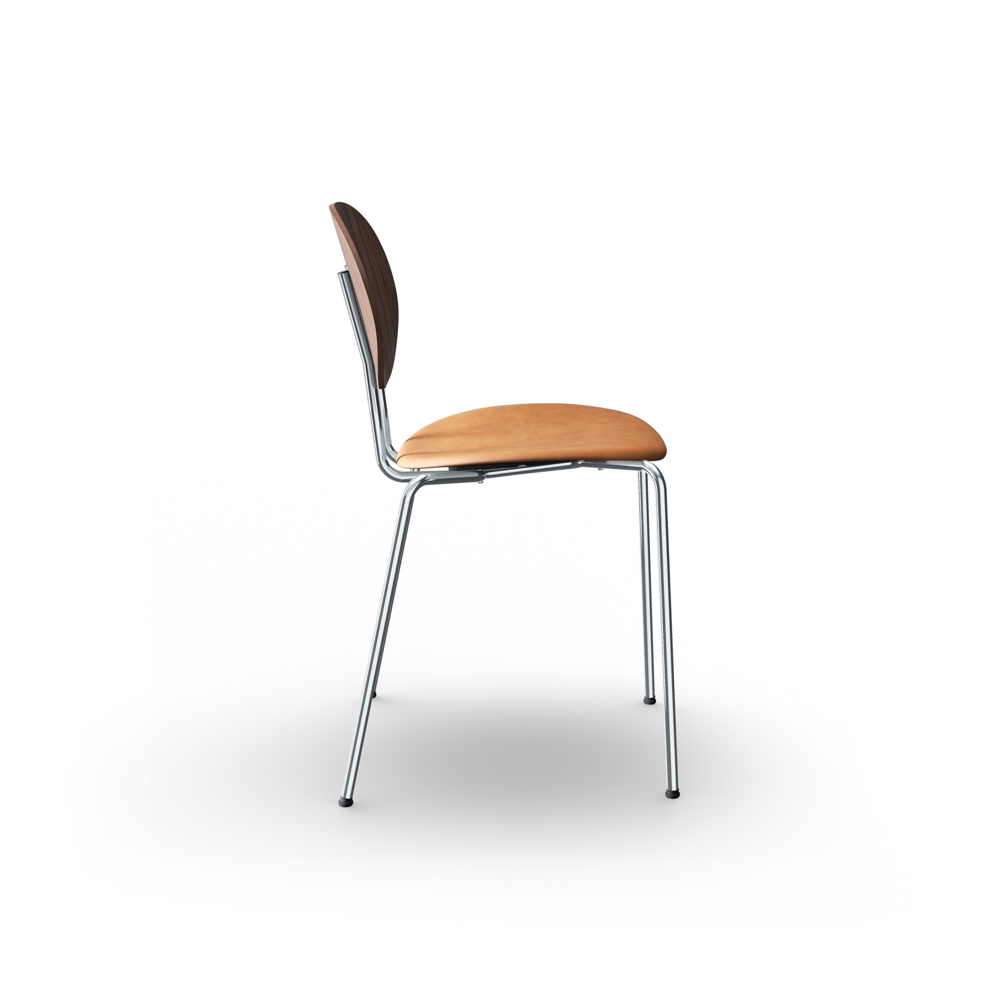 Sibast Furniture Piet Hein Spisebordsstol Krom Valnød og Cognac Læder ...